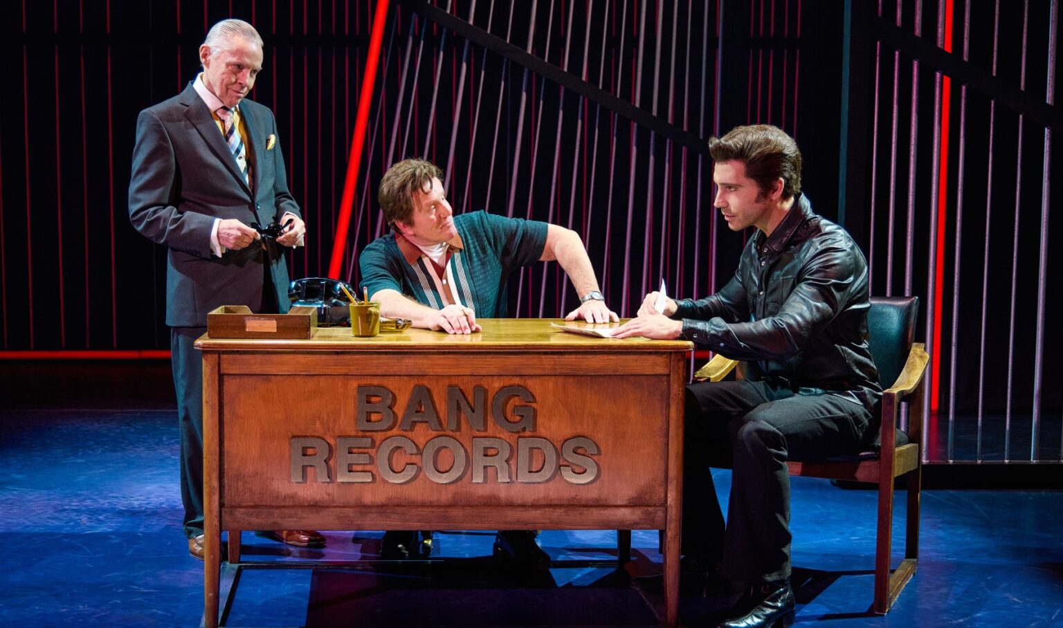 Tuck Milligan as ‘Tommy O’Rourke,’ Michael Accardo as ‘Bert Berns’ and ...