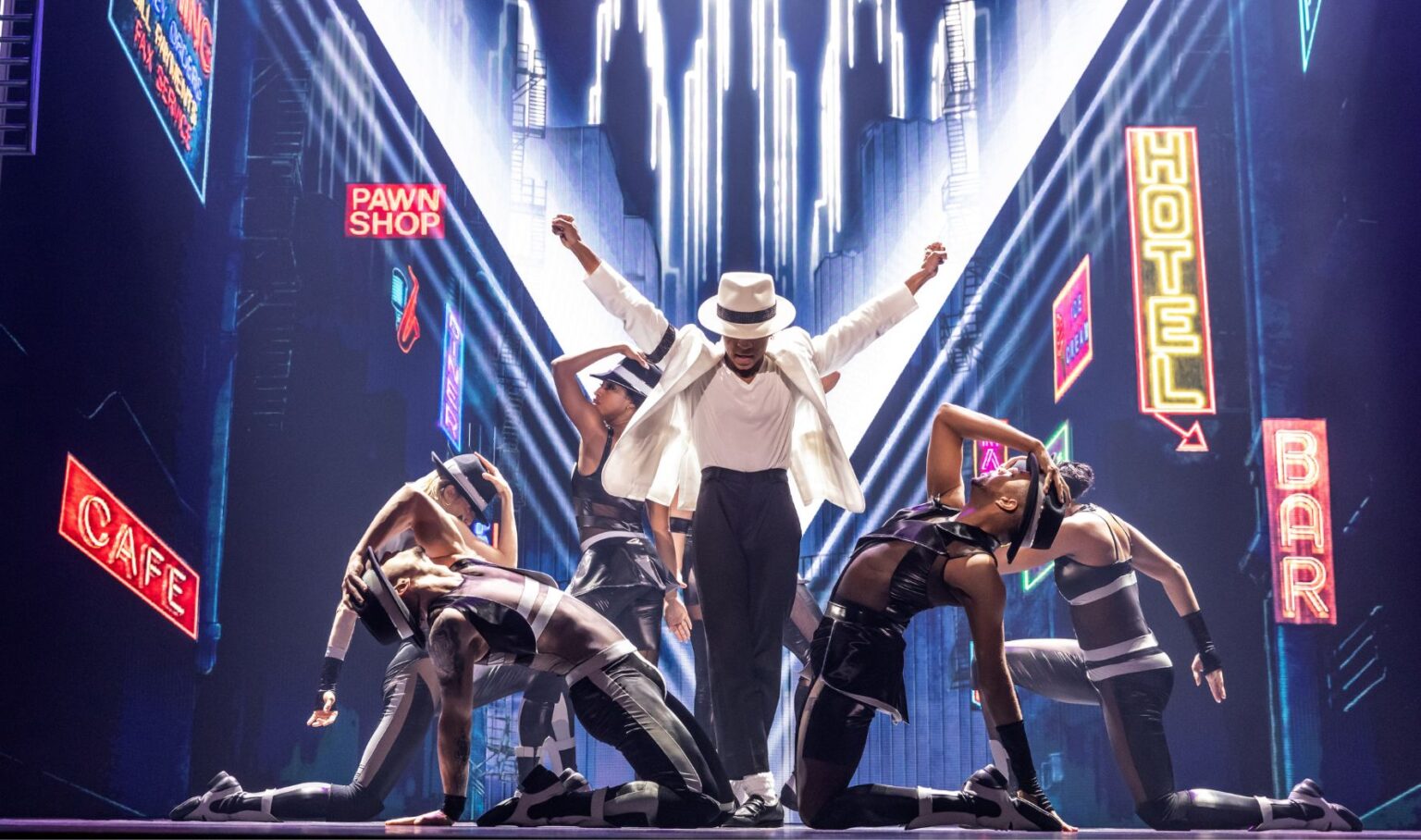 Roman Banks as ‘MJ’ and the cast of the MJ First National Tour. Photo ...